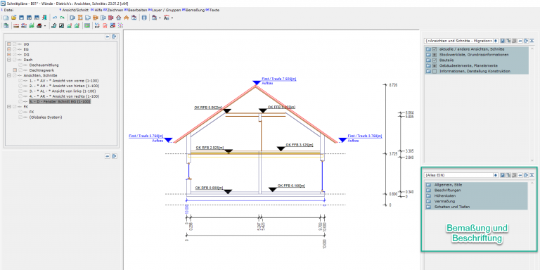 Ansichten und Schnitte ab der V.23 – Support-Blog und Wissensdatenbank