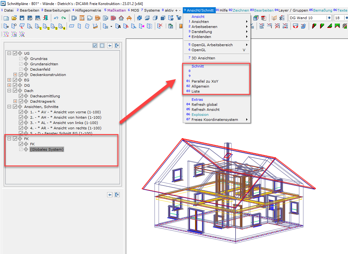 Ansichten und Schnitte ab der V.23 – Support-Blog und Wissensdatenbank